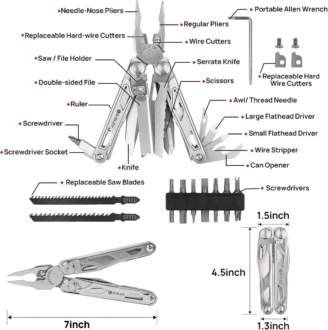 BIBURY 2045 Multitool Pliers
